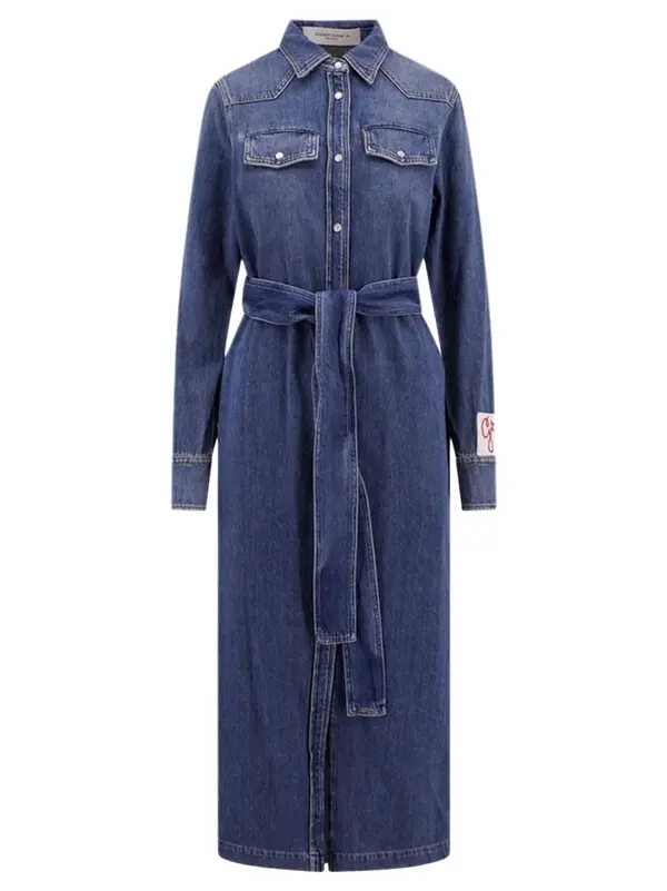 GOLDEN GOOSE Denim Shirt Dress With Belt - 50100