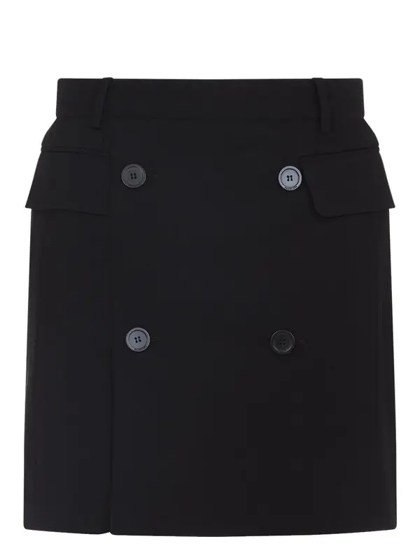 Balenciaga Button-detailed Viscose-wool Blend Mini Skirt - Black