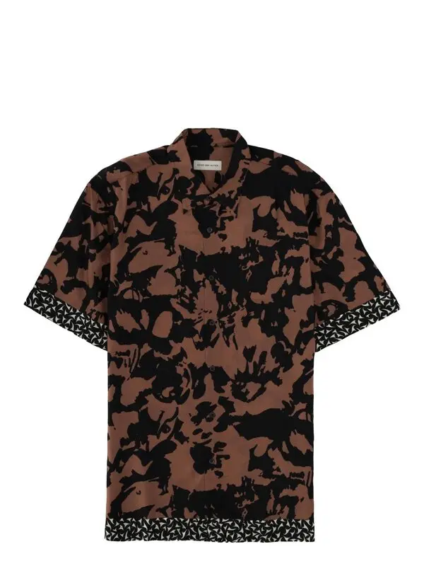 Dries Van Noten Abstract Flower Border Print Shirt - Multicolour