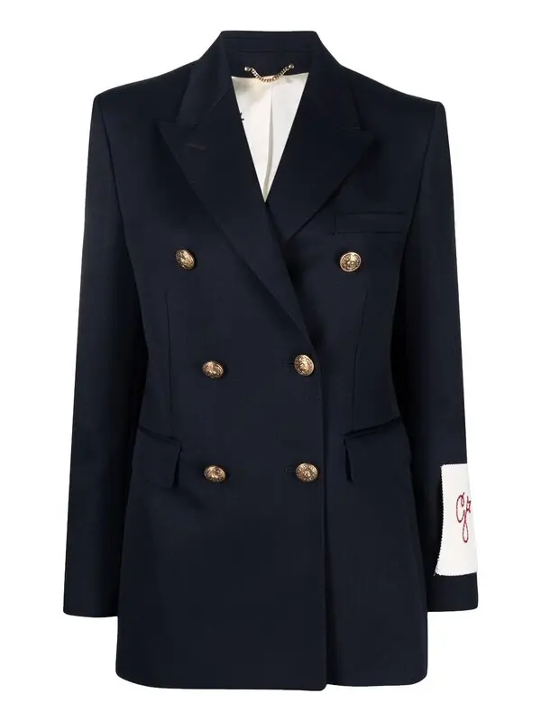 GOLDEN GOOSE Diva Double-breasted Blazer With Peak Lapels - Blue