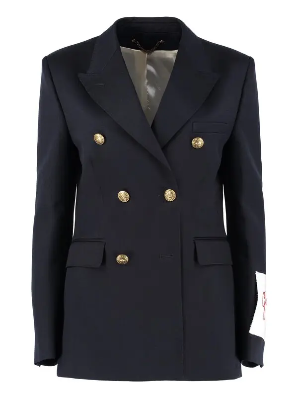 GOLDEN GOOSE Diva Double-breasted Blazer With Peak Lapels - Blue
