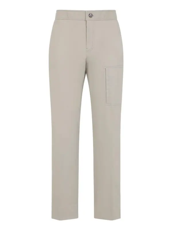Brioni Cotton Elastane Tailored Trousers - Brown