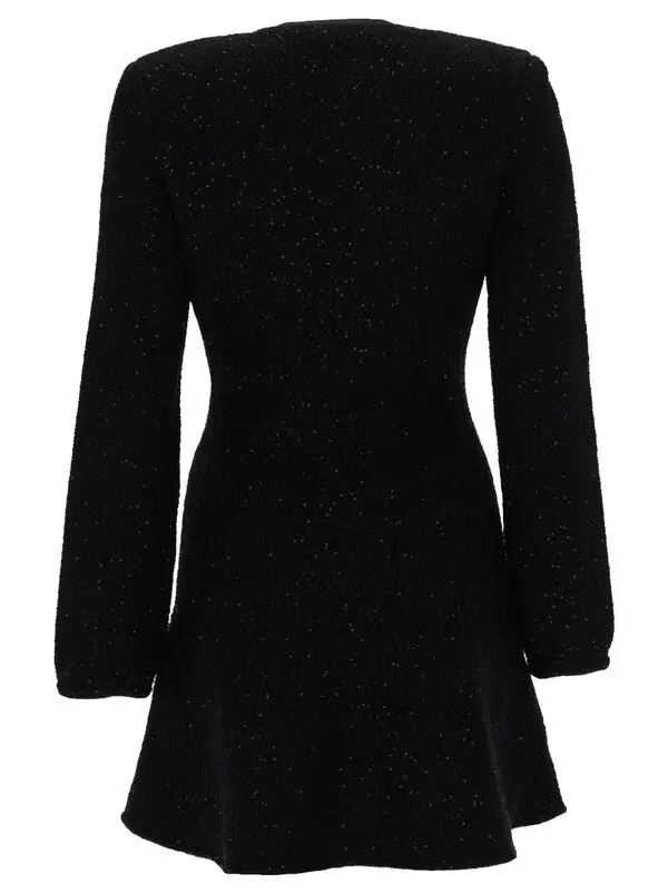 SELF-PORTRAIT Sequin Bow Mini Dress - Black