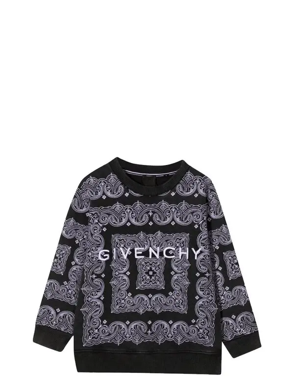 Givenchy Crewneck Sweatshirt With Bandana Print And Logo - Black