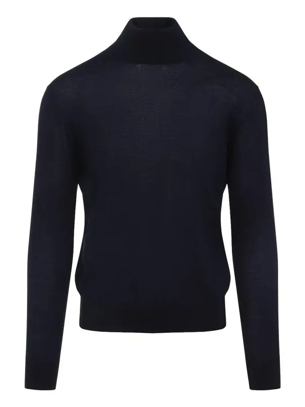 Saint Laurent Wool-cashmere-silk Turtleneck Sweater - Blue