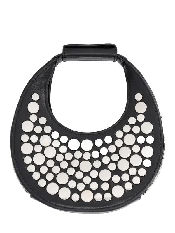 Staud Goodnight Moon Studded Shoulder Bag - Black