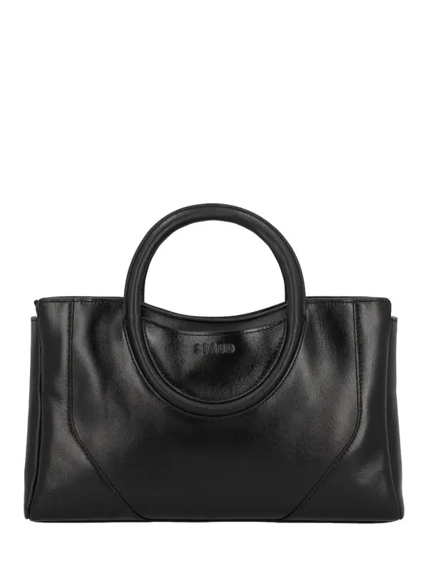 Staud Leather Top Handle Tote Bag - Black