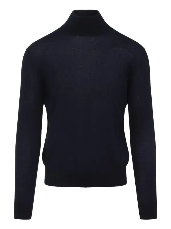 Saint Laurent Wool, Cashmere, And Silk Turtleneck - Blue