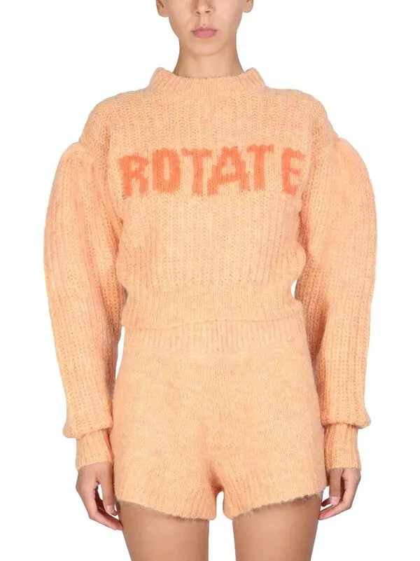 ROTATE BY BIRGER CHRISTENSEN Logo Knit Sweater - Orange