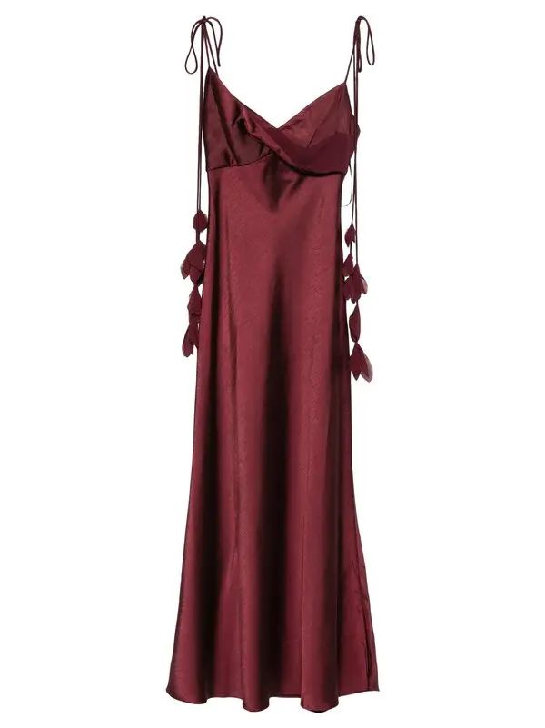 SELF-PORTRAIT Mini Floral Satin Dress - Red