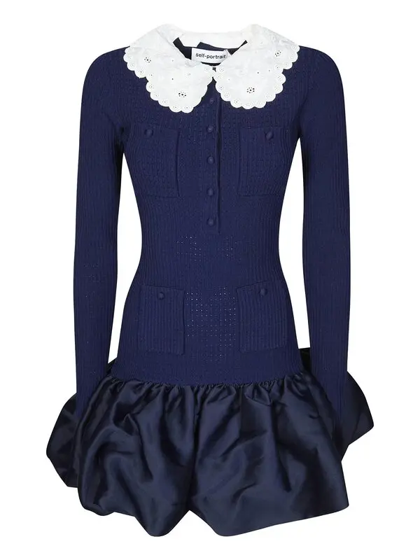 SELF-PORTRAIT Mini Suit With White Collar - Blu