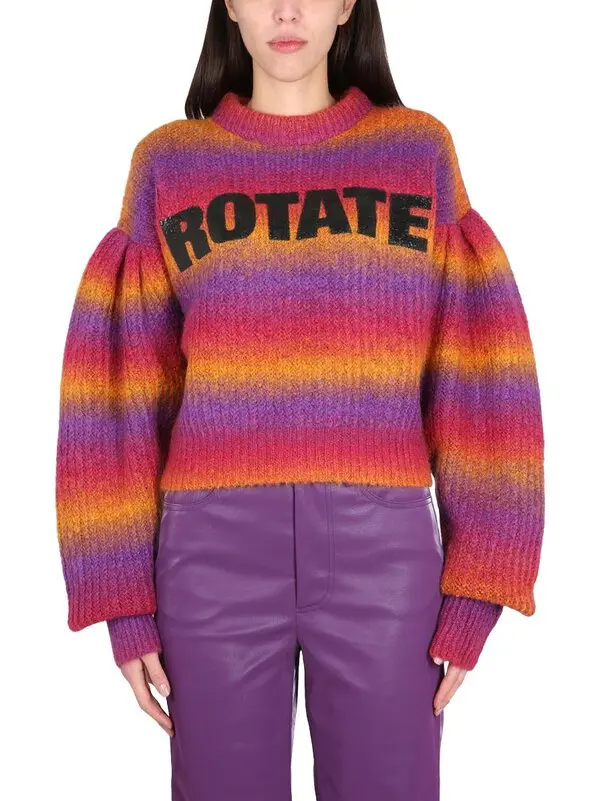ROTATE BY BIRGER CHRISTENSEN Iris Appliquéd Organic Cotton-jersey Sweatshirt - Multicolour