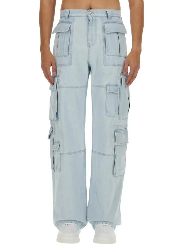 Versace Mid-rise Wide-leg Cargo Jeans - Denim