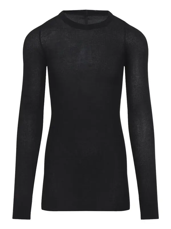 Rick Owens Ribbed Long Sleeve T-shirt - Black