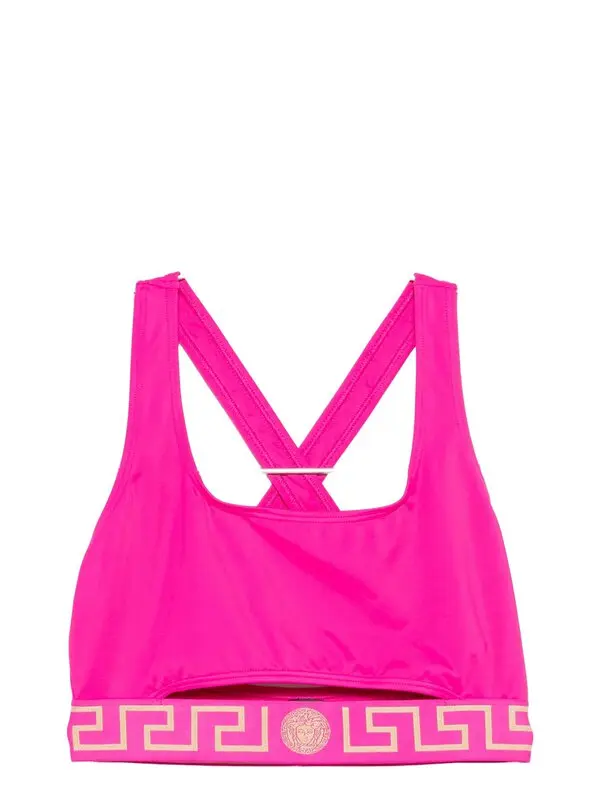 Versace Mini Cut-out Medusa Motif Dress With Square Neckline - Fuchsia