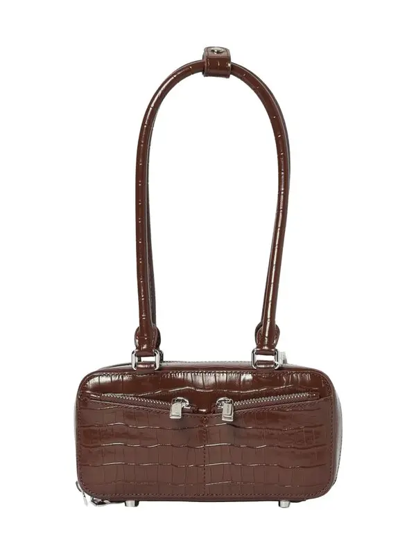 SELF-PORTRAIT Embossed Mini Shoulder Bag - Brown