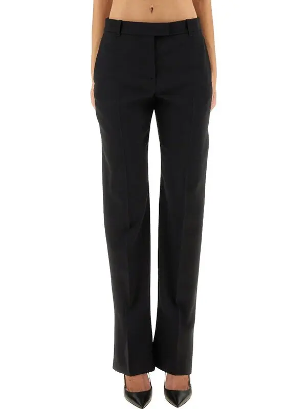 Alexander McQueen Wool Gabardine Tailored Trousers - Black