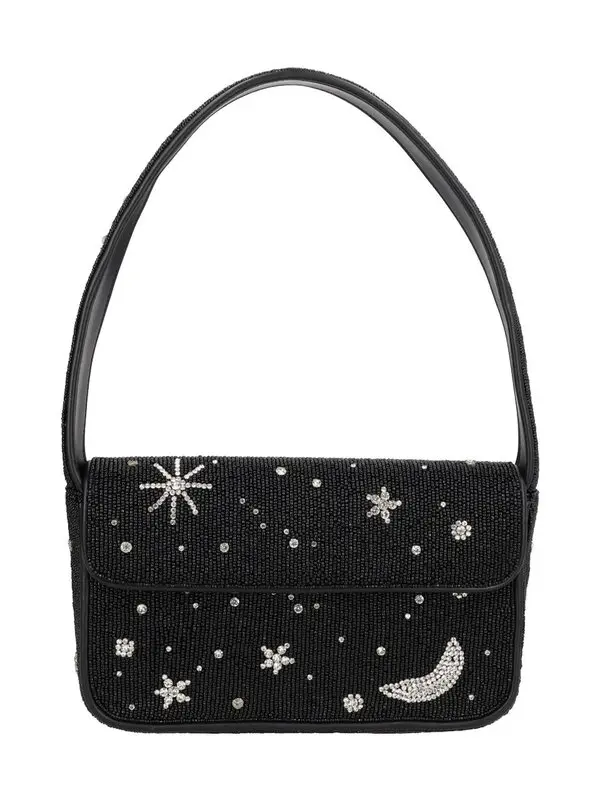 Staud Beaded Handbag With Celestial Embellishments - Black