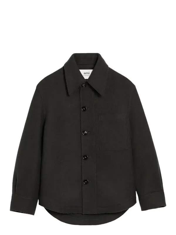 AMI Paris Buttoned Outerwear Jacket - Anthracite