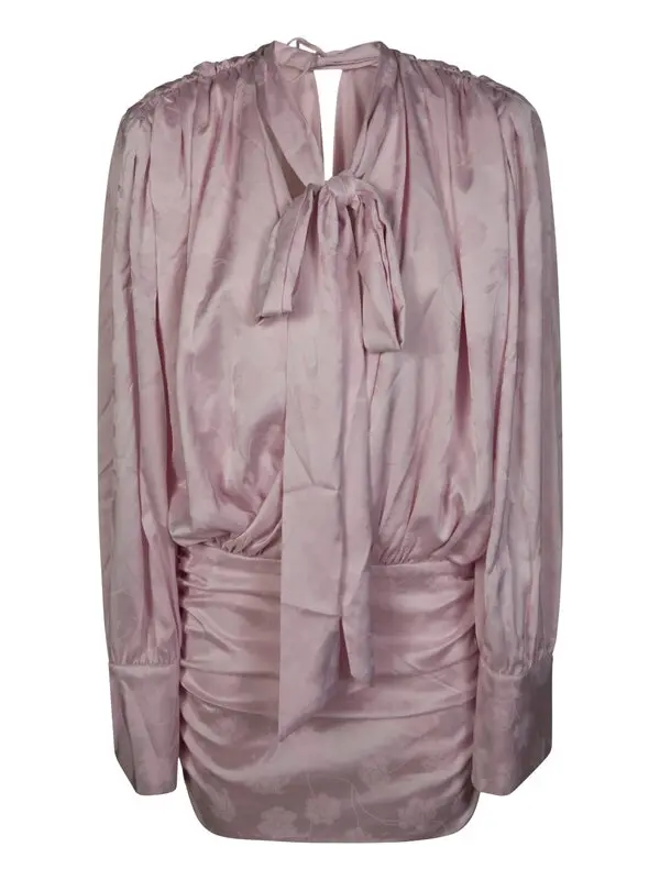 ROTATE BY BIRGER CHRISTENSEN Pink Jacquard Mini Suit With Scarf - Rosa