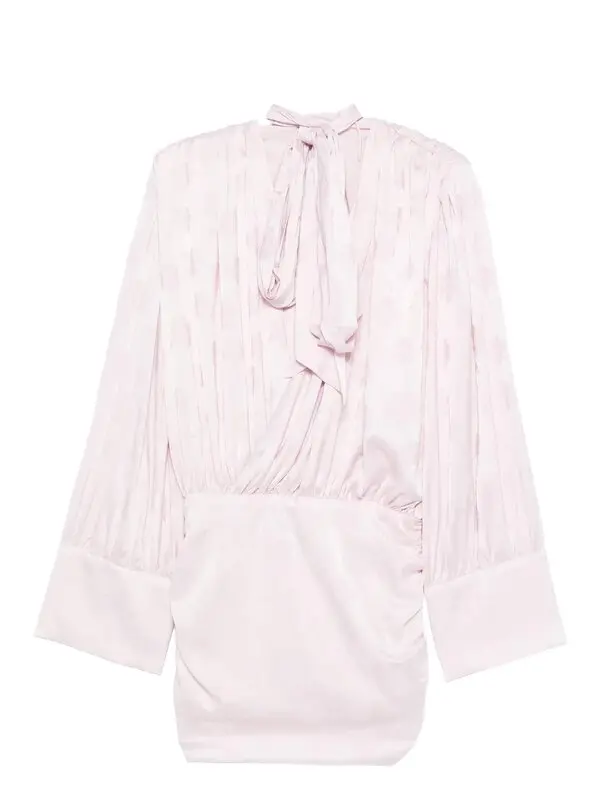 ROTATE BY BIRGER CHRISTENSEN Pink Jacquard Mini Suit With Scarf - Rosa