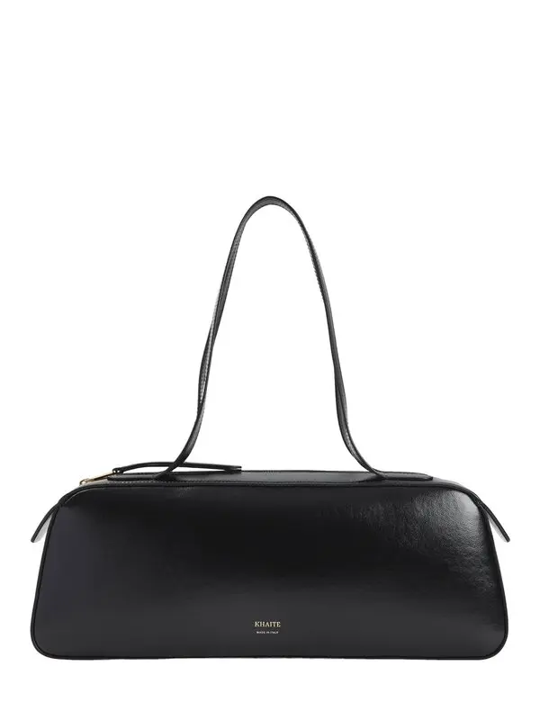 Khaite Simona Glossy Leather Shoulder Bag - Black