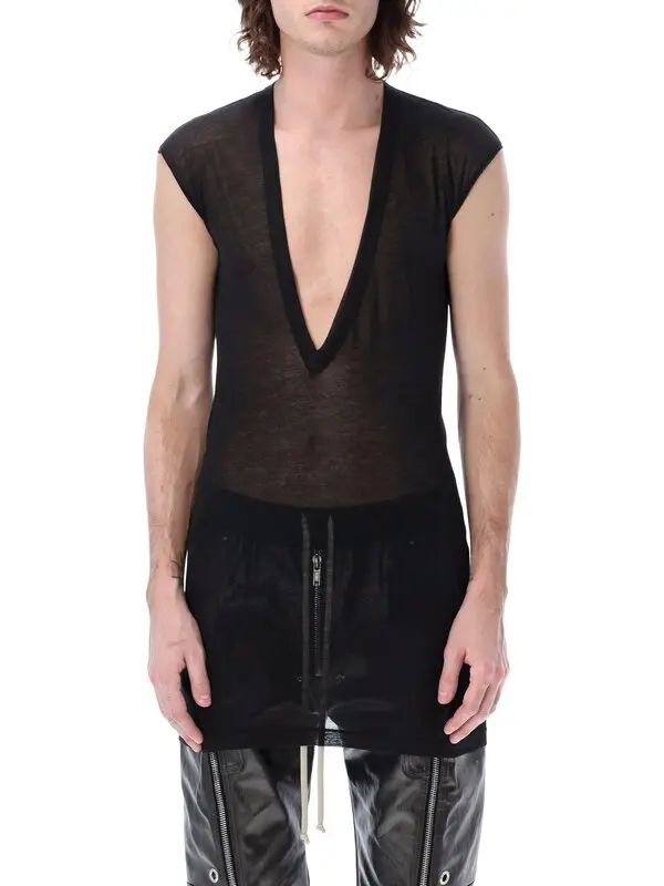 Rick Owens V-neck T-shirt - Black