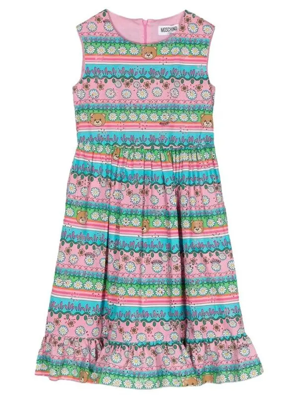 Moschino Sleeveless Printed Cotton Dress - Multicolour