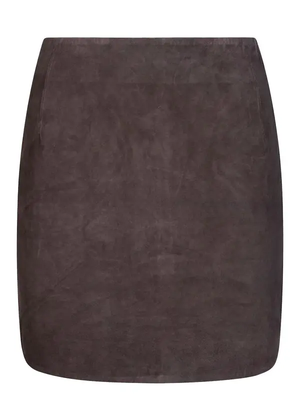 ROTATE BY BIRGER CHRISTENSEN High Waist Mini Skirt With Zip Closure - Marrone