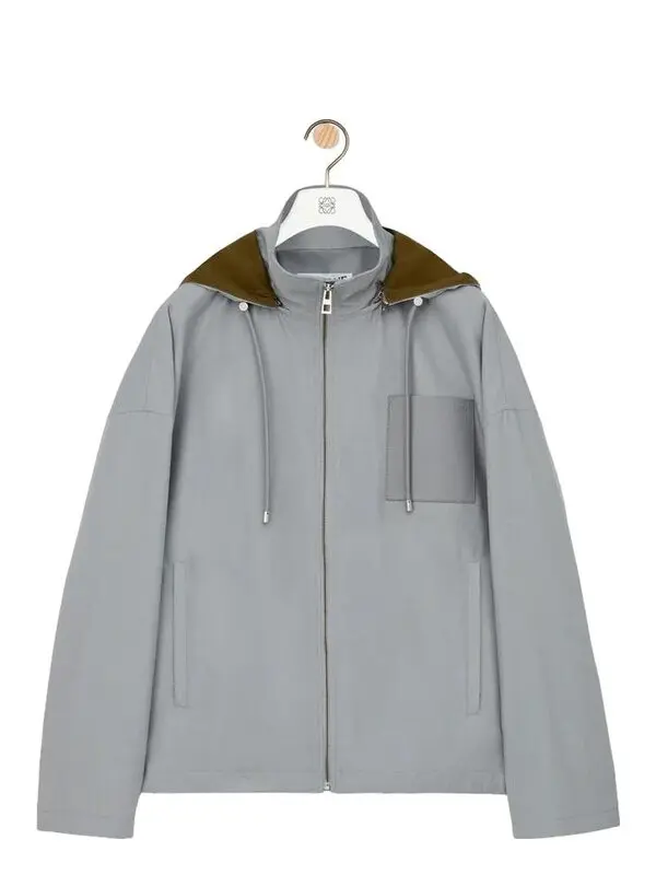 Loewe Mini Outerwear Jacket With Hood - Lightgrey