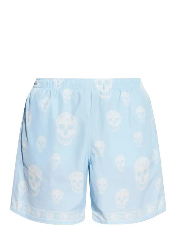 Alexander McQueen Skull Print Swim Shorts - Bluewhite