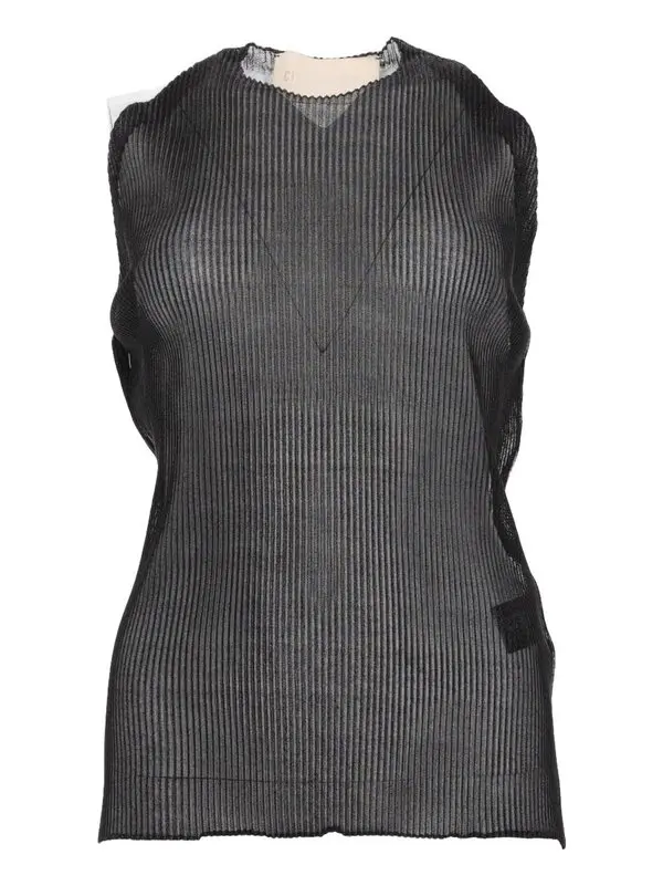 CIRCUS HOTEL Sleeveless Lurex Top - Black