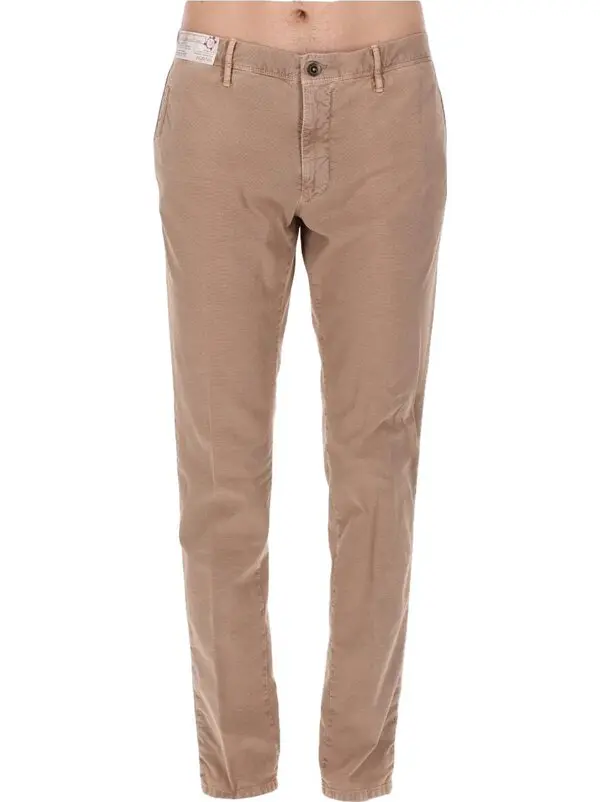 Incotex Tailored Trousers With Logo Detail - Brown
