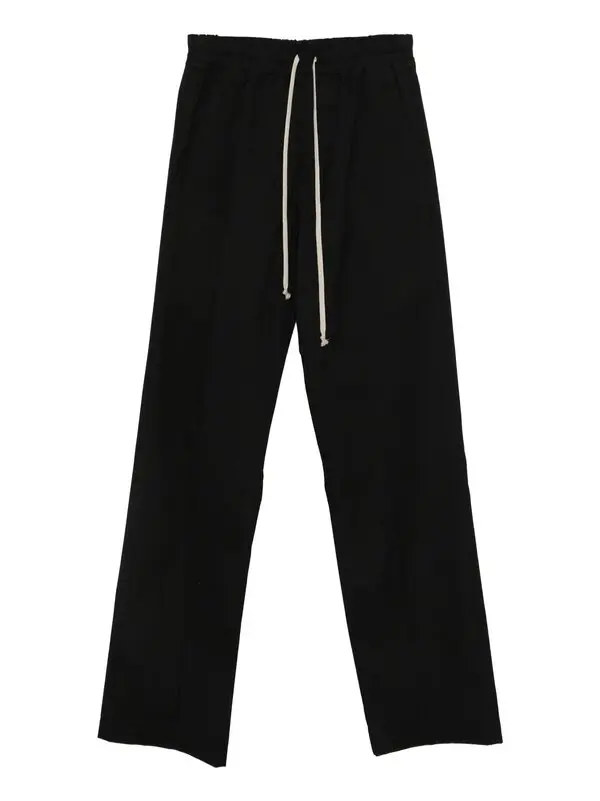 Rick Owens Drawstring Waist Trousers With Slit And Deep Pockets - Black