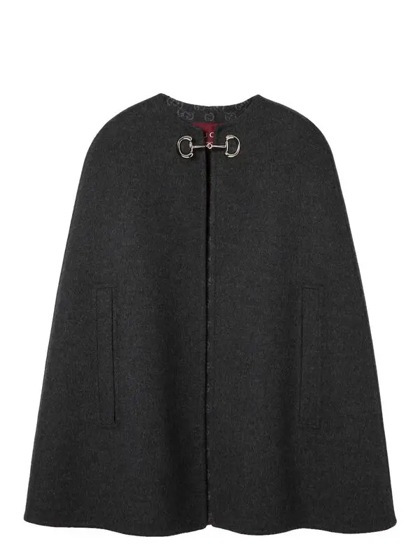 Gucci Reversible Wool And Silk Cape - Grey