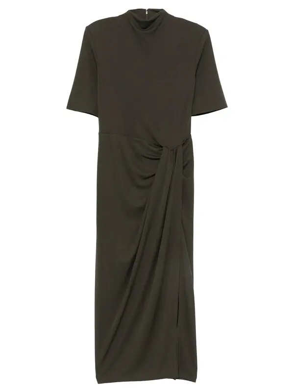 ROTATE BY BIRGER CHRISTENSEN Short Sleeve Draped Dress - Verde