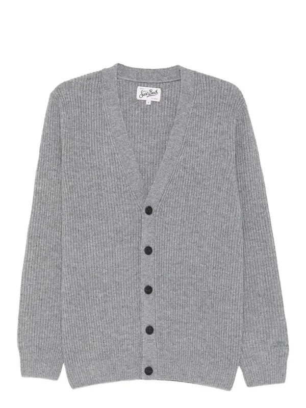 MC2 SAINT BARTH Ribbed Wool Button-front Cardigan - Grey