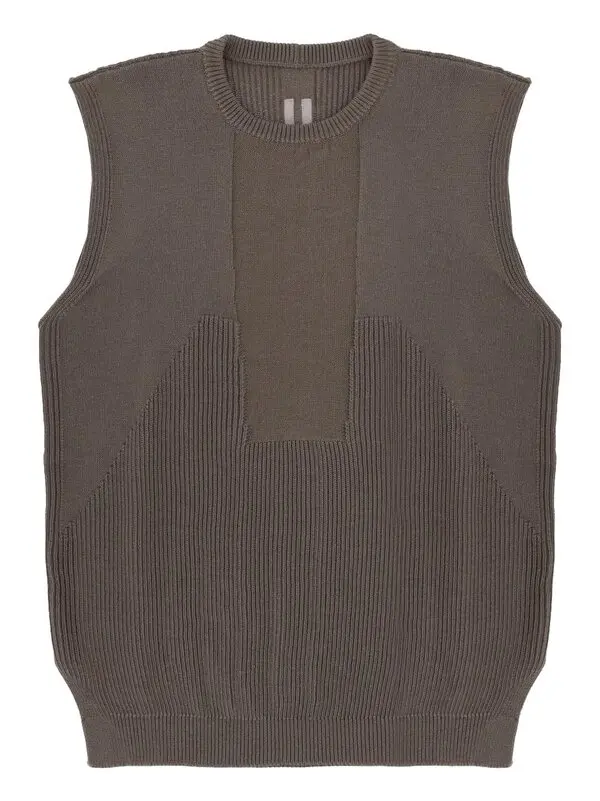Rick Owens Ribbed Fine Knit Vest - Brown