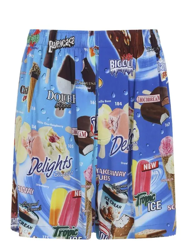 Balenciaga Printed Shorts - Blue