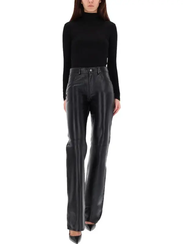 HAIKURE High-rise Leather Pants - Black