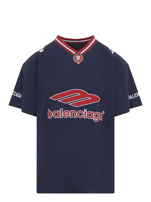 Balenciaga V-neck Oversized T-shirt - Drknavyred