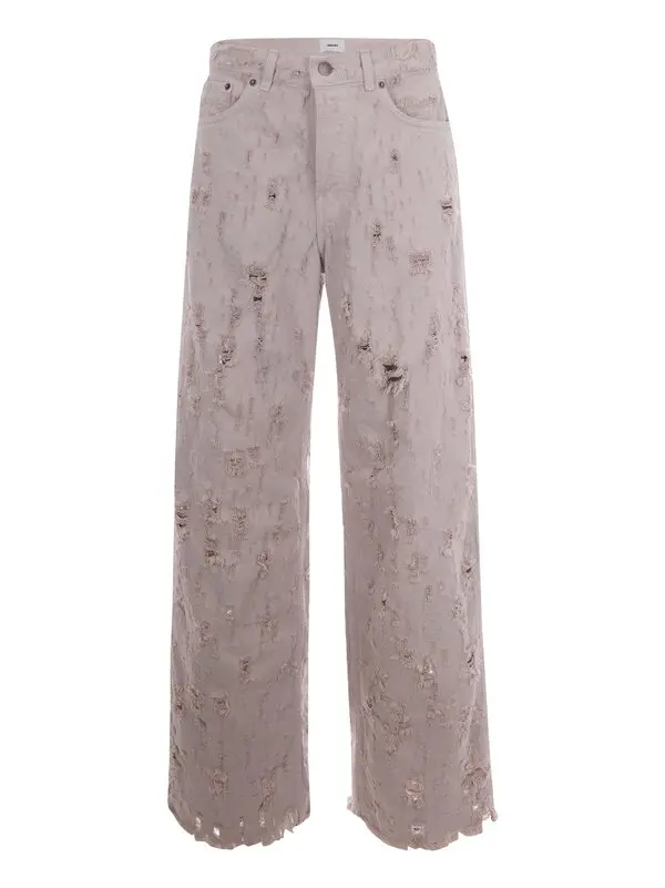 HAIKURE Distressed Wide-leg Jeans - Grigio