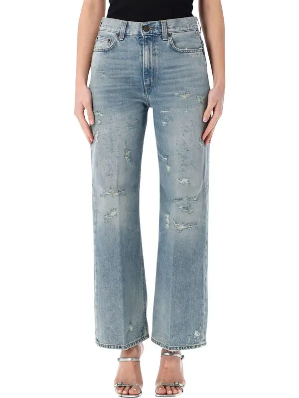 HAIKURE Relaxed Straight-leg Distressed Jeans - Broken Celestial