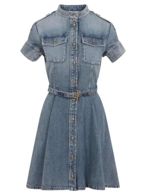 Alexander McQueen Denim Mini Dress - Blue