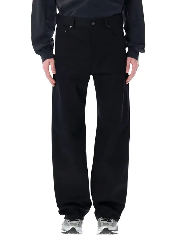 Balenciaga Curved Knee Denim Pants - Black