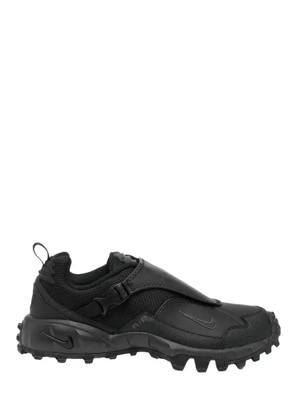 Nike Premium Leather Touch-strap Sneakers With Studded Sole - Black