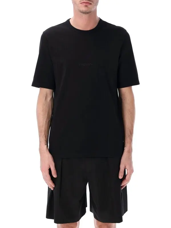Saint Laurent Tonal Logo Crewneck T-shirt - Black