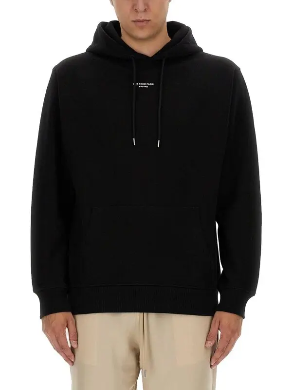 Drole De Monsieur Classic Slogan Hoodie - Black