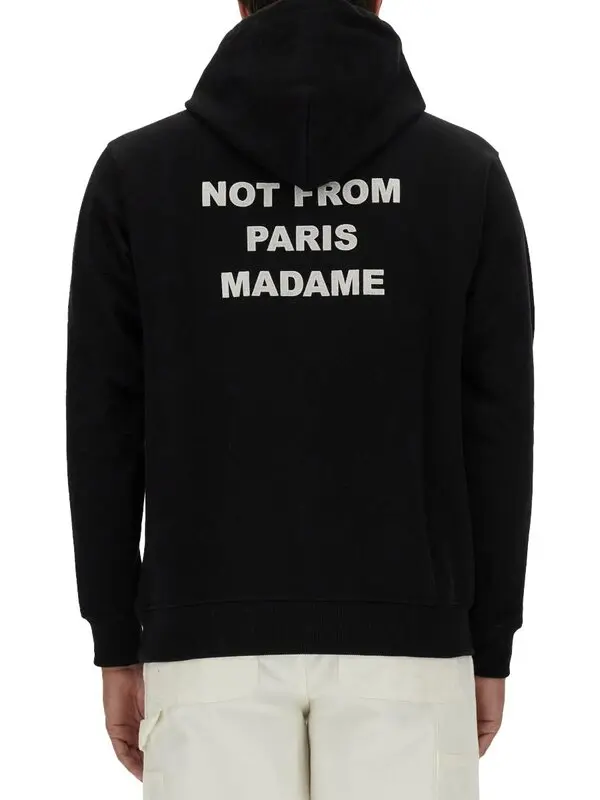 Drole De Monsieur Cotton Sweatshirt With Graphic Print - Black