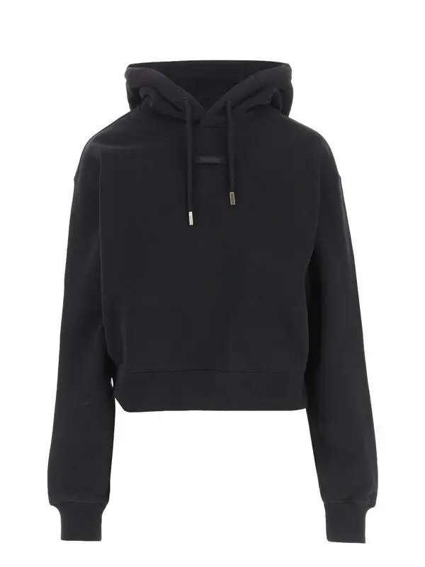 Jacquemus Le Hoodie Grosgrain Cropped Hoodie - Black